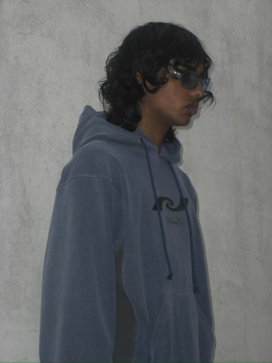 Washed embroidery logo hoodie -dark blue- *last1 – Cycle by myob